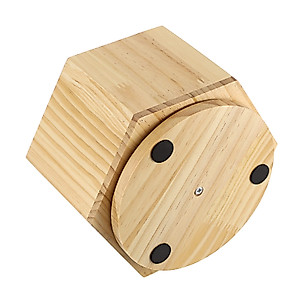 JUXYES Rotating Utensil Holder for Kitchen Countertop, Wood Utensil Organizer with Removable Divider, Rotatable Flatware Caddy Cutlery Holder Silverware Organizer for Kitchen Dining Tables