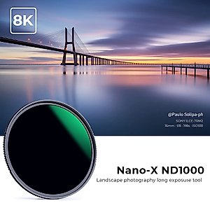 49mm Variable ND8-ND2000 & Fixed ND1000 Lens Filter Kit (2 Pcs) 3-11 Stops Adjustable ND Lens Filter and 10 Stops Fixed ND Filter