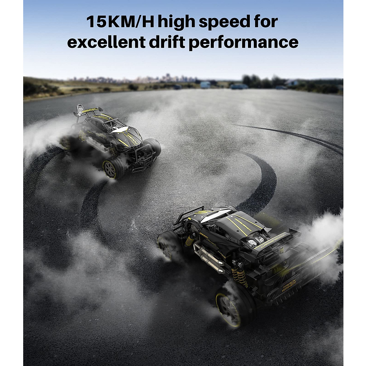 DODOELEPHANT Remote Control Car RC Cars Metal Drift 1/20 Scale Fast 10MPH 2.4Ghz 2WD All Terrain 2X Batteries 50 Min Play Sport Racing Hobby Toy Vehicle Xmas Birthday Gifts for Boys Girls Adults