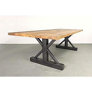 Metal Table Legs,Trestle Table Style,Raw Clear Coated,Industrial Finish,Custom Sizes,Handmade In U.S.