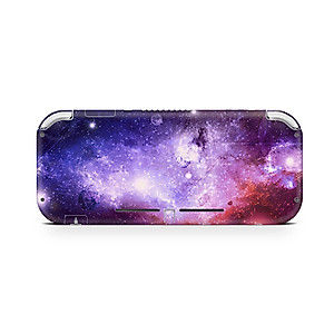 Tacky Design Galaxy Decal Skin Compatible with Nintendo Switch Lite Skin Wrap, Purple Stars Color Skin for Nintendo Switch Lite Cover, Premium Vinyl 3M Full Wrap Decal.