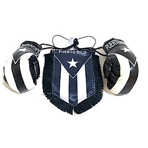 Puerto Rico, Boricua, Puerto Rican Style, 3pc Boricua Hookup, Puerto Rico Car Flags, Boxing Glove, Puerto rico car Flag