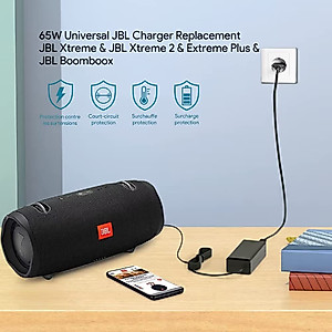 TAIFU 19V AC Adapter Charger for JBL Xtreme Xtreme 2 Xtreme Plus, JBL Boomboox Portable Wireless Bluetooth Speaker (Black Blue Red) JBLXTREMEBLKUS/JBLXTREMEBLUUS/JBLXTREMEREDUS JBL Power Cord 9.84ft