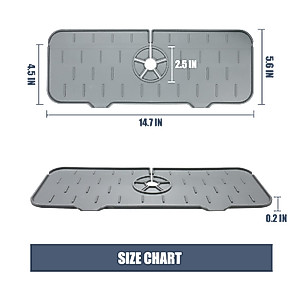 Silicone Faucet Handle Drip Catcher Tray, LAULEYHH Kitchen Sink Splash Guard Silicone Faucet Mat, Drip Protector Splash Countertop,Sink Draining Pad Behind Faucet for Bathroom Farmhouse and RV Protect