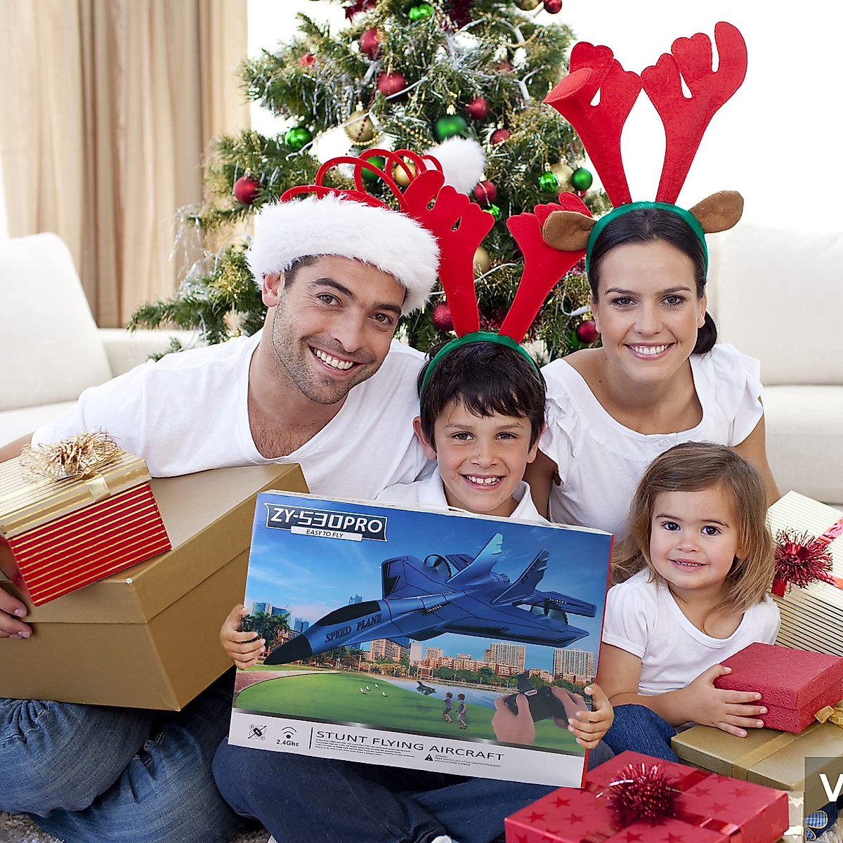 LUCKJOY RC Plane, RC Airplanes, 2.4GHz 2CH Remote Control Airplanes with Automatic Balance System, ZY-530PRO RC Glider for Beginner Adult Kids, Easy to Fly EPP Foam RC Aircraft Fighter with LED Light