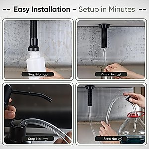 Strictly Sinks Soap Dispenser Extension Tube Kit - 47″ Under Sink Soap Dispenser Extension Tube Kit with Check Valve, Powerful Suction-No Backflow, with 4-Different Sizes for All Soap Bottles