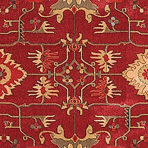 SAFAVIEH Mahal Collection Area Rug - 8' x 10', Red & Navy, Traditional Oriental Design, Non-Shedding & Easy Care, Ideal for High Traffic Areas in Living Room, Bedroom (MAH693F)
