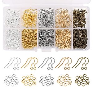 iminoo Earring Hooks,Hypoallergenic Earring Hooks Kit Included Fish Earring Hooks, Jump Rings for DIY Jewelry Making Supplies Accessories