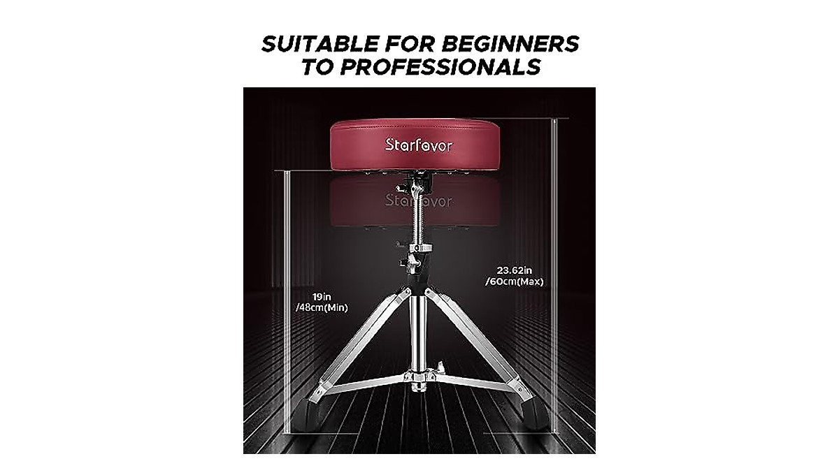 Starfavor Crimson Drum Throne - Adjustable & Comfortable Seat