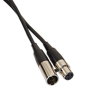 CablesOnline 6-inches Mini-XLR 3-Pin Male to Mini-XLR 3-Pin Female Pro Microphone Cable, XM-000