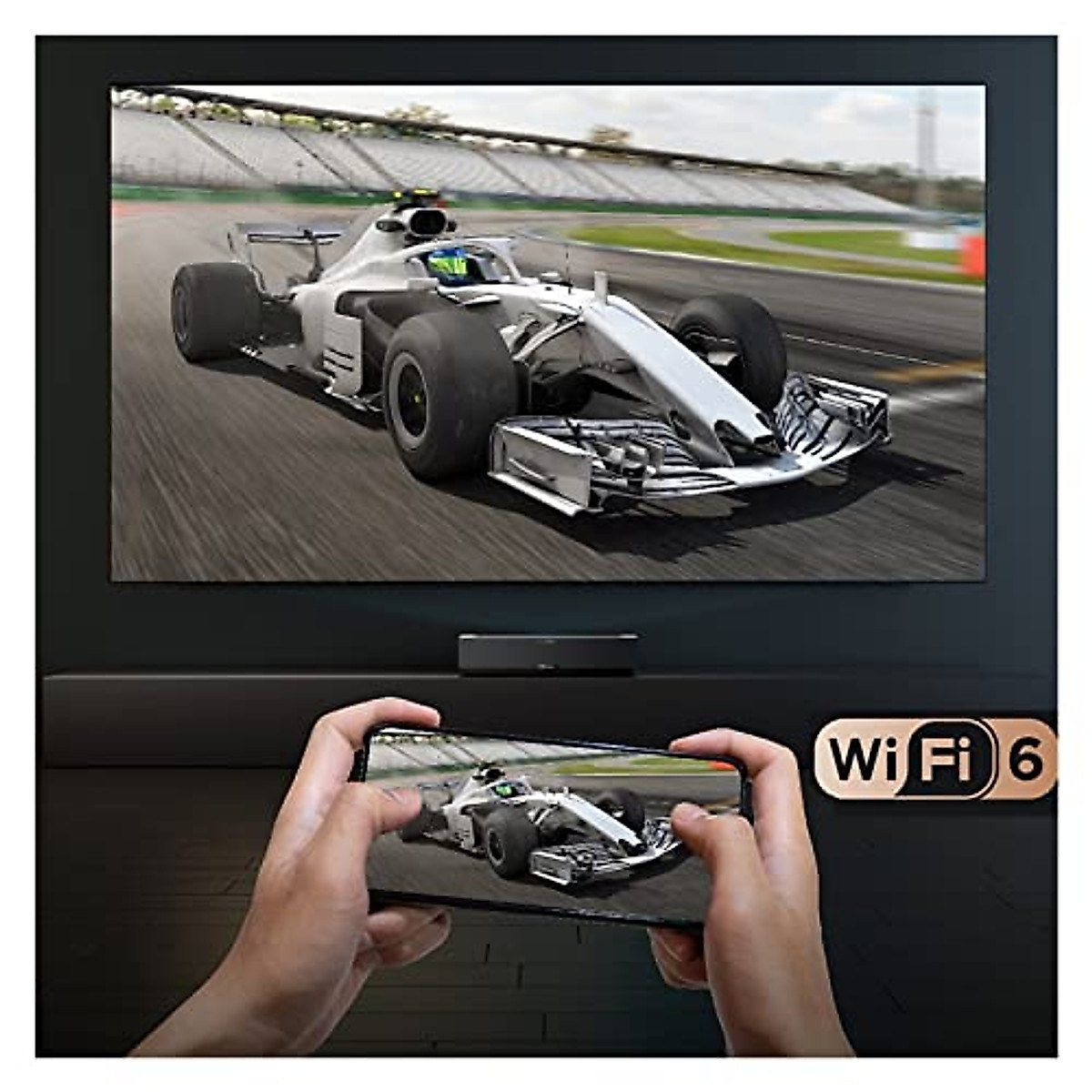 4K Ultra HD Projector Global Version 2800 ANSI Lumen TV WiFi 6.0 for Home Theater Projector (Color : T1)