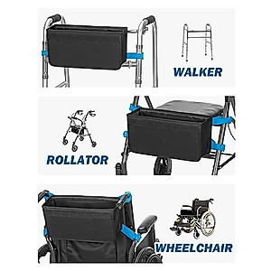 JOYTUTUS Walker Basket for Folding Walker, Basket for Walkers for Seniors,Rollator Walkers Storage Bag, Can be Installed Outside or Inside of Walker, Wheerchair
