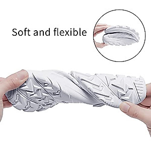 Racqua Mens&Womens Water Shoes Swim Shoes Beach Sport Quick-Dry Aqua Shoes Barefoot for Boating Fishing Hiking Diving Surfing Pool River White 10.5W/9.5M