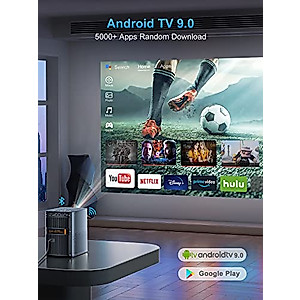Projector, Leapwell Android Auto Focus Native 1080P Movie Projector with WiFi and Bluetooth 600 ANSI Lumens, Smart Portable Video Projectors with 5000+ Apps 4K Support, for Home Theather and Outdoor