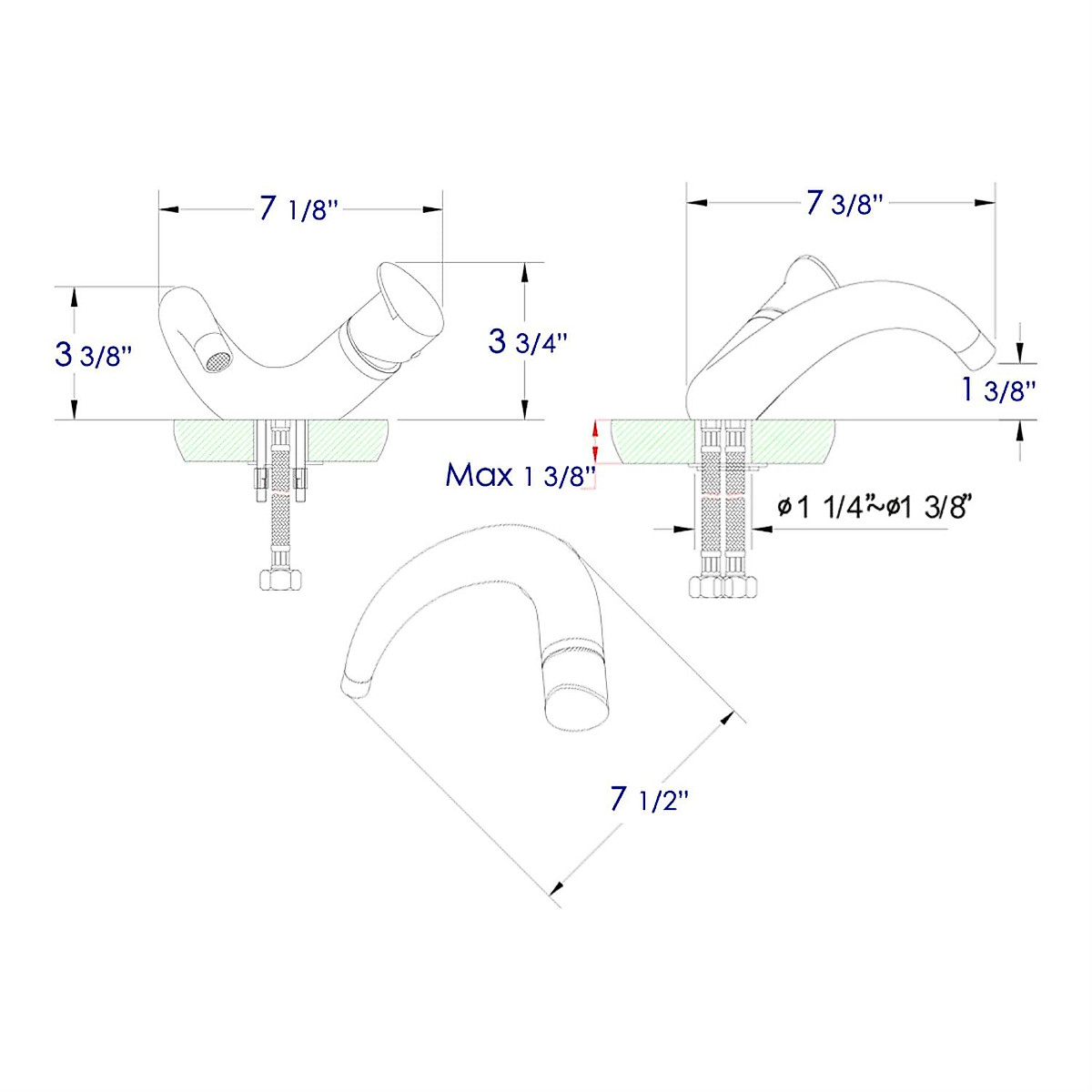 ALFI brand AB1572 Wave Single Lever Bathroom Faucet, Brushed Nickel