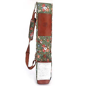 Tourbn Tourbon Outdoor Flower Golf Club Bag Sunday Bags Canvas Driving Range Storage 32inch Green