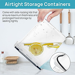 Vtopmart 4 PCS 5.2L Large Food Storage Containers with 10 PCS Flour and Sugar Storage Containers