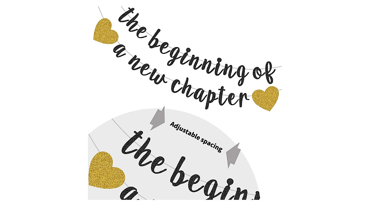 Black Gold New Chapter Party Decorations - Farewell & Grad