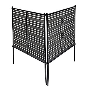 Enclo Privacy Screens 3.5ft H x 3ft W EC18004 Bedford WoodTek Vinyl Outdoor Privacy Fence Panel Screen No-Dig Kit, Gray (2-Pack)