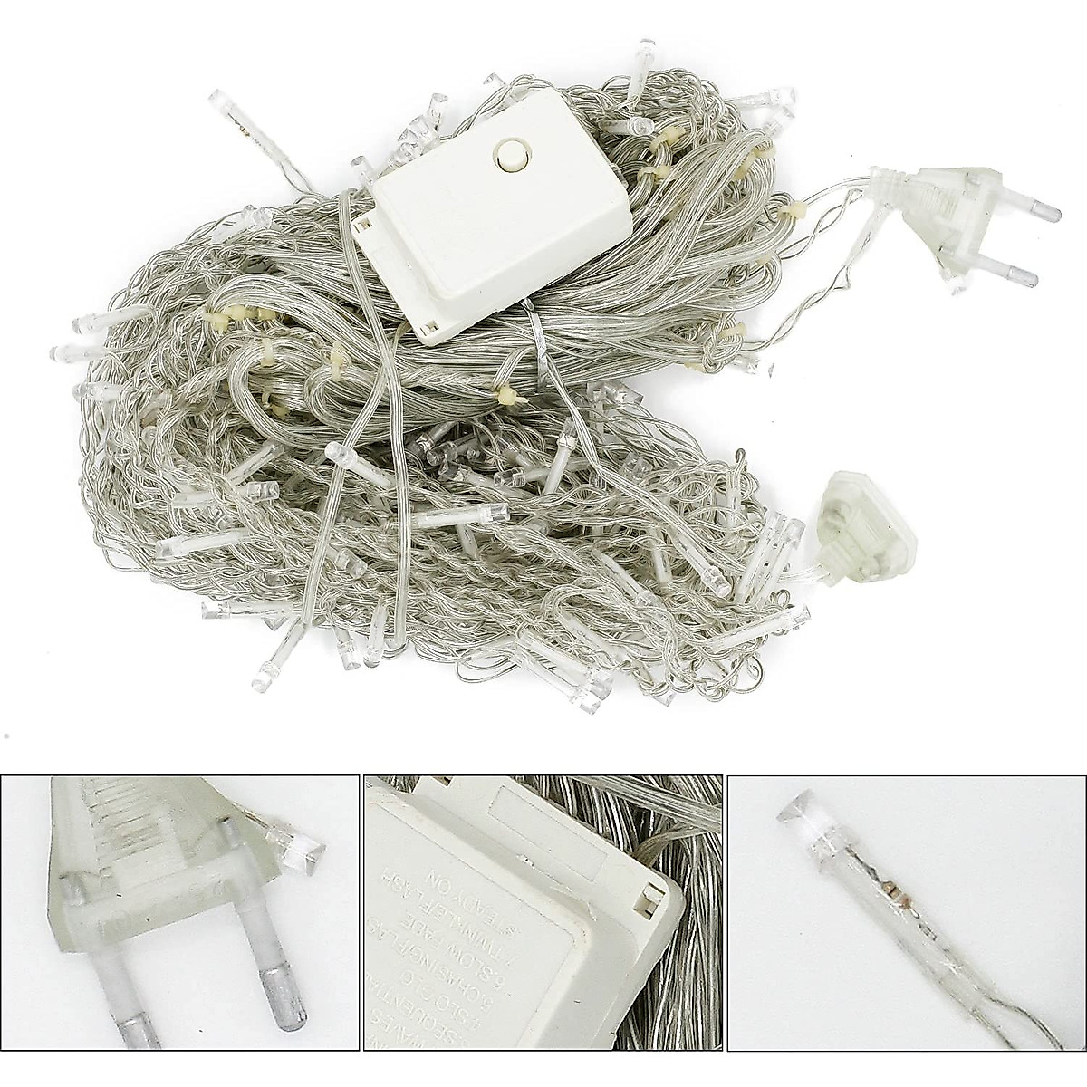 Qedertek Solar String Lights, 72ft 200 LED Fairy Lights, 8 Modes Ambiance Lighting for Outdoor, Patio, Lawn, Landscape, Garden, Home, Wedding (4 Pack, Cool White)