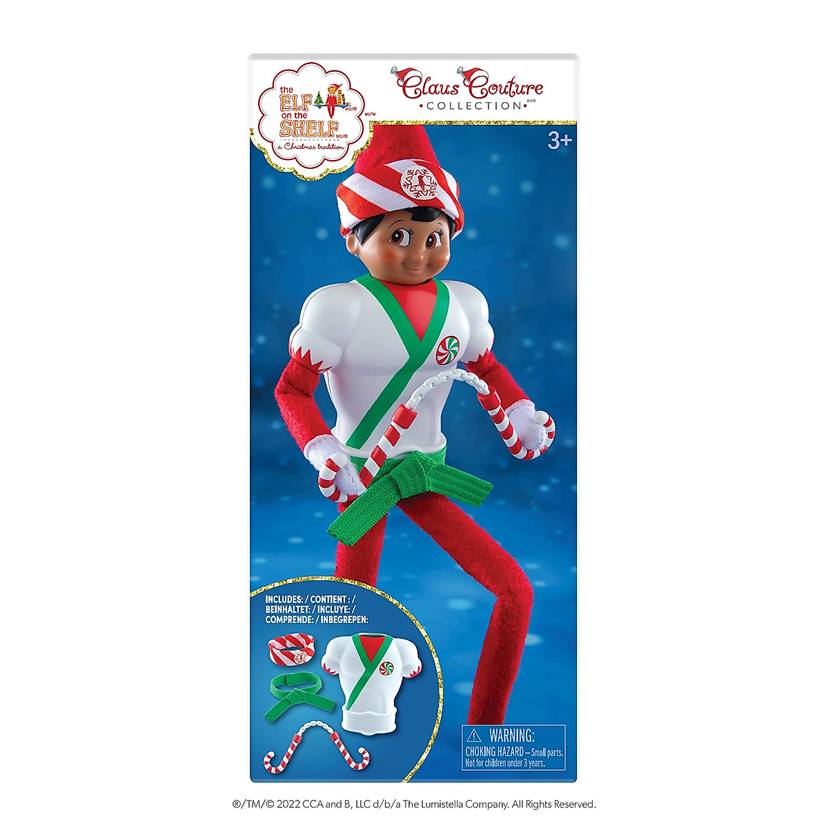 Elf On The Shelf Scout Boy (Blue Eyed Boy) with Karate Kicks Set Bundle