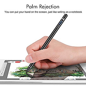 MEKO Upgraded Fine Tip Stylus Pen with Palm Rejection, Compatible for 2018&2019&2020 Apple iPad Pro 11/12.9 Inch 3rd&4th Gen, iPad 6th/7th/8th Gen/Air 3rd/4th Gen/Mini 5th Gen Digital Pencil -Black