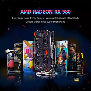 Dell RGB Gaming PC Desktop Computer - Intel Quad I7-4770 up to 3.9GHz, Radeon RX 580 8G GDDR5, 16GB Memory, 256G SSD + 3TB, RGB Keyboard & Mouse, WiFi & Bluetooth 5.0, Win 10 Pro (Renewed)