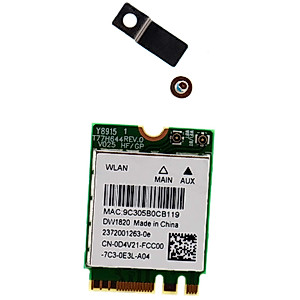 Deal4GO DW1820 802.11ac 867Mbps M.2 WLAN WiFi Adapter Wireless Card w/BT 4.1 for Dell Laptops Qualcomm QCNFA344A Windows 7/8/10 D4V21 0D4V21