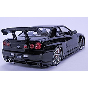 Jada 1:24 BIGTIME KUSTOMS NISSAN SKYLINE GT-R (BNR34) Jeidatoizu 1:24 scale Big Time Customs "Nissan Skyline GT-R (BNR34)" Nissan Black