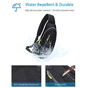 PivotWing Sling Bags for Men Womens Lightweight Small One Strap Chest Side Bag Mini Crossbody Day Pack Everyday Sling Backpack Bodybag for Trip Gym Outdoor Dog Walking Black