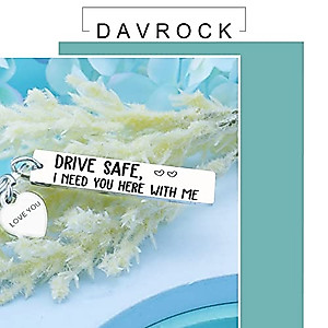 Christmas Gift For Stocking Stuffer Men Women Drive Safe Keychain Gifts for Men Boyfriend - I Need You Here With Me Driver Keyring From Daughter Son Wife Girls Birthday Christmas Anniversary