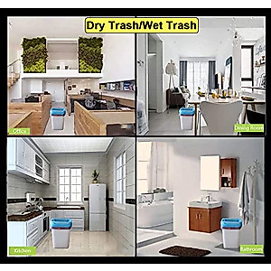 DDSColour 4 Gallon Small Trash Bags Drawstring,for Kitchen Bathroom Yard Office Car Unscented Plastic Blue Trash bags, Fit 10-13 Liter Trong Small Drawstring Trash Bags Can Bin Liners 75 Count