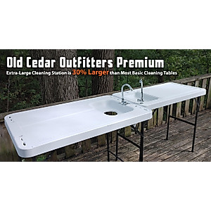 Old Cedar Outfitters Premium, Extra-Large Fish and Game Cleaning Table with Sink and Folding Legs