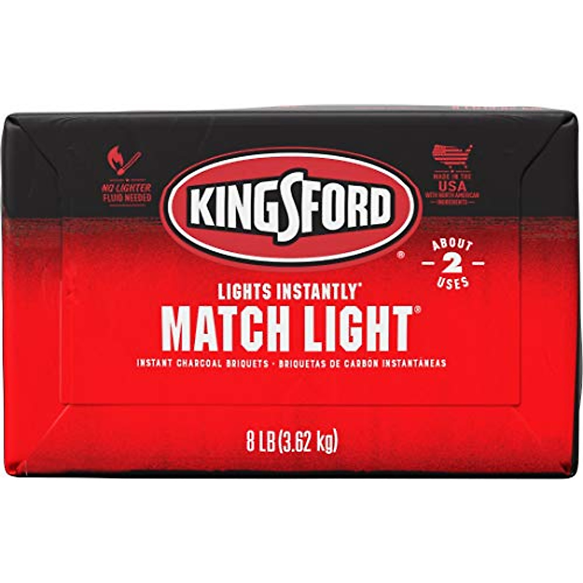 Kingsford 32111 Match Light Charcoal Briquettes, 8 lb, Black