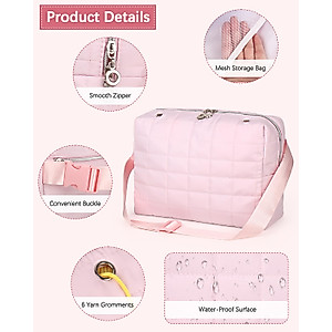 Aeelike Yarn Waist Bag, Portable Yarn Crossbody Bag Small Yarn Storage Bag for Holding Yarn Crochet Hooks Knitting Needles, Lightweight & Easy to Carry Yarn Bag, Pink