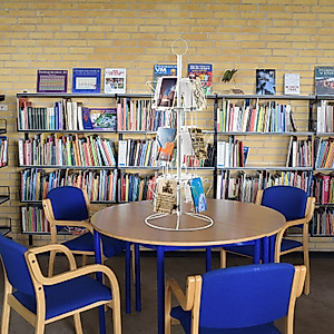 12 Pockets Countertop Rotating Greeting Card Rack with 200 Clear Resealable Polypropylene Bags 3 Tier Metal Display Stand Spinning Floor Stand Pocket Rotating Holder for Stickers Showcase (White)