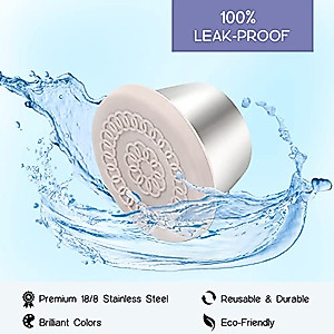 [8 Pack] Salad Dressing Container To Go, 2.4oz Small Condiment Containers with Lids, Reusable Stainless Steel Sauce Cups Containers, Leakproof Silicone Lids for Lunch Bento Box, Picnic and Travel