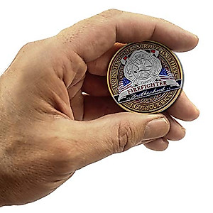 Firefighter Brotherhood Challenge Coin Saint Florian in Deluxe Display tin with Bonus polishing Cloth