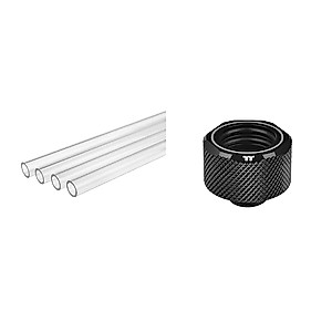 Thermaltake Pacific DIY LCS PETG Hard Tubing and Black Compression Fittings Bundle (4-Pack)