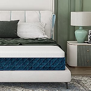 NAFORT Queen Size Mattress in A Box, 10 Inch Hybrid Mattress with Gel Infused Memory Foam & Bamboo Charcoal Foam, CertiPUR-US Certified, Ultra-Plush Mattress for Pressure Relief - Queen
