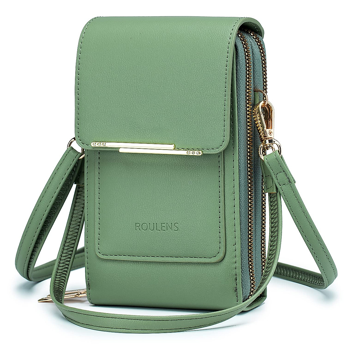 Roulens Small Crossbody Cell Phone Purse for Women, Touch Screen Bag Shoulder Handbag Wallet with Credit Card Slots