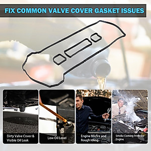 Valve Cover Gasket Set - Compatible with 2.0L 2.3L 2.5L Ford Escape, Focus, Funsion, Ranger, Transit Connect, Mazda 3, 5, 6, CX-7, MX-5, Tribute, B2300 - Replace VS50639R1
