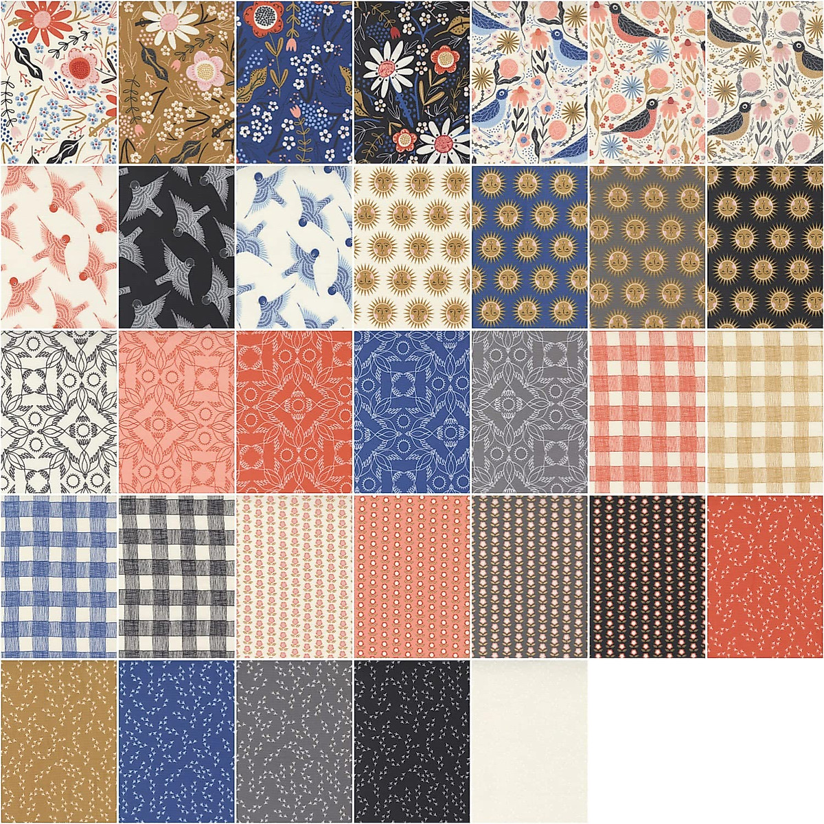 Birdsong Charm Pack by Gingiber; 42-5" Precut Fabric Quilt Squares
