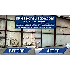 BlueTex Insulationㅤ 4'' Wide x 180' Long White Vapor Barrier Tape - 1 roll Waterproofing for Stucco, Crawlspaces, Repair, Underlayment Seams, Metal Building Seams, Excellent Air Barrier