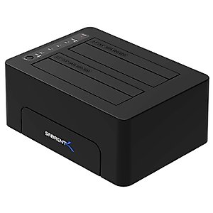 SABRENT USB 3.1 to SATA Dual Bay Hard Drive Docking Station for 2.5 or 3.5in HDD, SSD. Hard Drive Duplicator/Cloner Function [Includes Both Type C and Type A Cables, Supports 20TB+ Drives] (DS-UTC2)