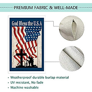 Baccessor God Bless America Patriotic Garden Flag Double Sided, Memorial Day 4th of July Independence Day American Star and Strip Yard Flag Outdoor Outside Holiday Decoration 12 x 18 Inch