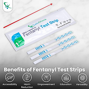 Fentanyl Test Strips 10 Pack | SafeCheck Ultra Sensitive Fentanyl Test Strips for Testing Drugs | Fentanyl Testing Strips for Pills, Powders | Fentanyl Test Kit | 10ng/mL Cutoff