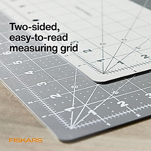 Fiskars 12-83717097J Self Healing Rotary Cutting Mat, 18x24, Gray