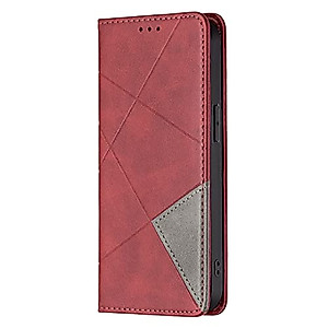 Fansipro Wallet Folio Case for SAMSUNG Galaxy A40, Premium PU Leather Slim Fit Cover for Galaxy A40, 2 Card Slots, 1 Transparent Photo Frame Slot, Easy Fit, Red