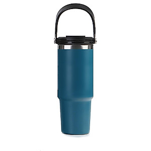 Insulated Straw Mug, 30 oz Anti-Leak Tumbler with 3-Way Lid: Sip, Straw, or Pour - Stainless Steel Travel Coffee Mug Fit Cupholder with Easy-to-carry Handle (Lake Blue)